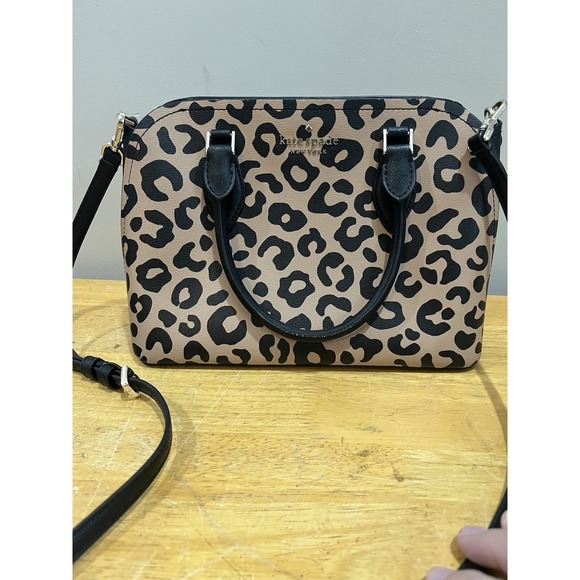 Bags | Kate Spade New York Darcy Leopard Animal Print Satchel Tote Bag ...